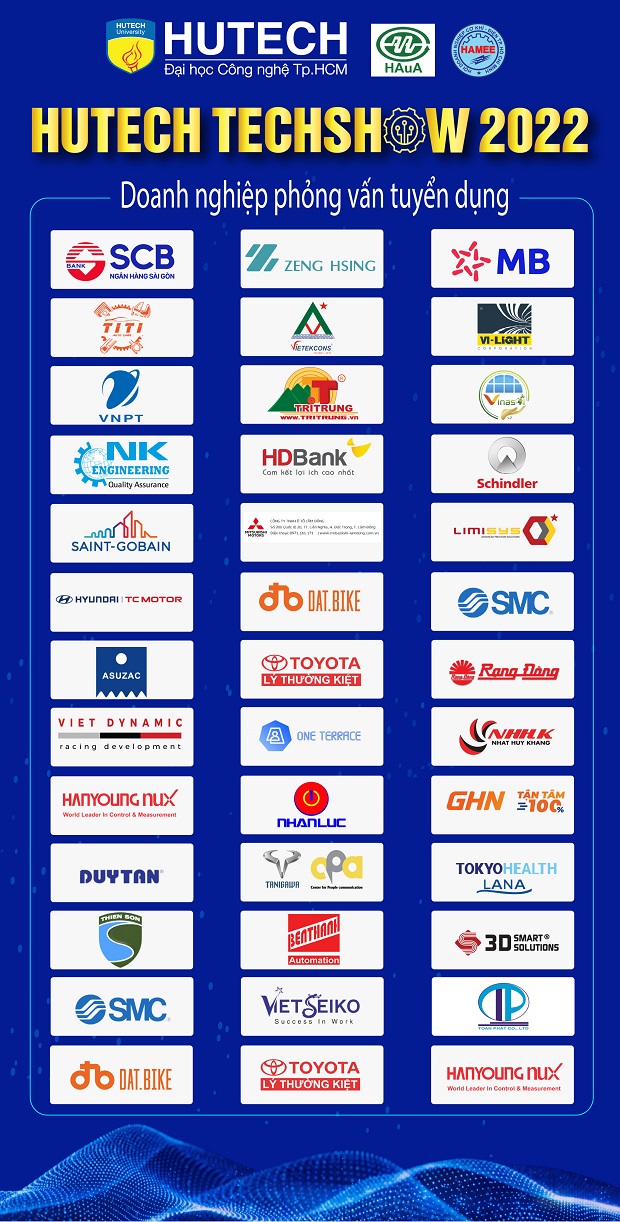 Sẽ có hơn 50 doanh nghiệp tuyển dụng tại HUTECH TECHSHOW 2022